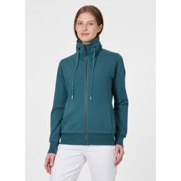 Ragwear Damen Sweatjacke "RONETTE B", blau, Gr. XXXL, unifarben, Sweatware, Obermaterial: 95% Baumwolle, 5% Elasthan, Sweatjacken, D&uuml;nne
