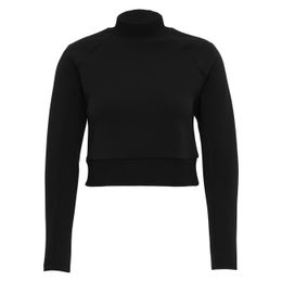 Urban Classics Damen Sweatshirt "Urban Classics Damen Ladies Interlock Short Turtleneck Crew", schwarz, Gr. L, unifarben, 60% Polyester, 36%