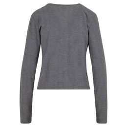 Urban Classics Damen Strickjacke "Urban Classics Ladies Rib Cardigan", grau, Gr. L, unifarben, 80% Polyester, 20% Viskose, Strickjacken