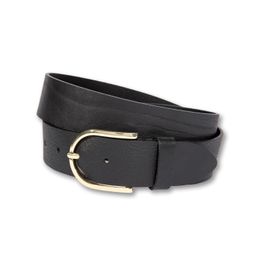 Silbergift Damen Lederg&uuml;rtel "Lederg&uuml;rtel mit fein geschwungener Schlie&szlig;e", schwarz, Gr. 95, Rindsleder, G&uuml;rtel