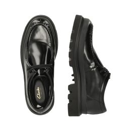 Clarks Herren Schn&uuml;rschuh "Badell Seam", Gr. 45, schwarz, Leder, Schuhe, mit extra leichter Chunky-Sohle
