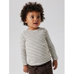 name it M&auml;dchen Langarmshirt "NMNBANI LS XSL TOP NOOS", gr&uuml;n, Gr. 92, geringelt, gestreift, Jersey, Obermaterial: 57% Baumwolle, 38% Modal, 5%
