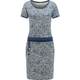 Ragwear Damen Minikleid "Baomi Zoo YOUMODO", blau, Gr. L, Material: 100% Baumwolle, Kleider, Gemustertes Damen Sommerkleid