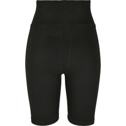 Urban Classics Herren Stoffhose "Urban Classics Damen Ladies High Waist Cycle Shorts", schwarz, Gr. XS, unifarben, 95% Baumwolle, 5% Elasthan, Hosen