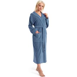 Damenbademantel OTTO HOME, L:120cm, blau, Leichtfrottier, Hausm&auml;ntel, "Jule, ideal f&uuml;r Sauna & Spa, Hotelbademantel, Morgenmantel", einfarbiger