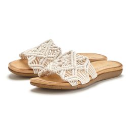 Lascana Damen Pantolette "Sommerschuh, offener Schuh, Mule, Sandale", Gr. 41, beige, Obermaterial: 100% Textilmaterial. Decksohle: 100%