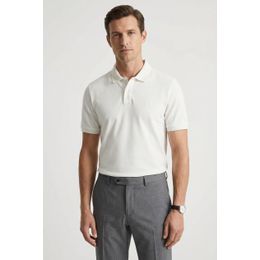 Fynch-Hatton Herren Poloshirtnew sanftes wei&szlig;, Gr. L, unifarben, Web, Obermaterial: 100% Baumwolle, Shirts, regular fit Passform, 2-Knopf-Kragen, aus