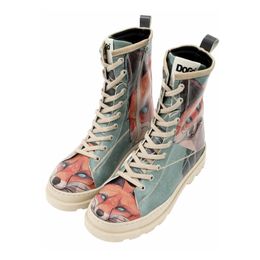 DOGO Damen Stiefelette "Gisele Schn&uuml;rstiefel Boots Red Fox Damen Stiefeletten", Gr. 41, bunt, Lederimitat, Schuhe, Handgefertigt