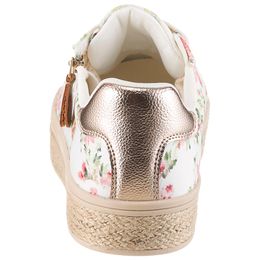 ANISTON SHOES Damen Plateausneaker, Gr. 39, bunt, Lederimitat, Textil, gebl&uuml;mt, Schuhe, Sneaker, Schn&uuml;rschuh mit bunten Metallic-Besatz