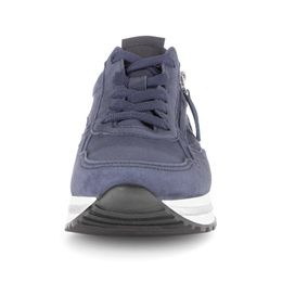 Gabor Damen Plateausneaker "TURIN", Gr. 38, blau, Ziegenveloursleder, Schuhe, Freizeitschuh, Halbschuh, Schn&uuml;rschuh, Au&szlig;enrei&szlig;verschluss, G-Weite