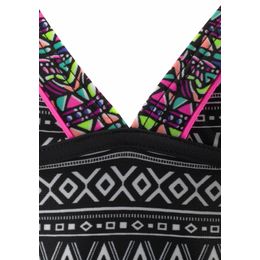 Buffalo M&auml;dchen Tankini, schwarz-wei&szlig;, Gr. 134, Polyamid, Bikini-Sets, mit Ethnodruck und Kontrastdetails