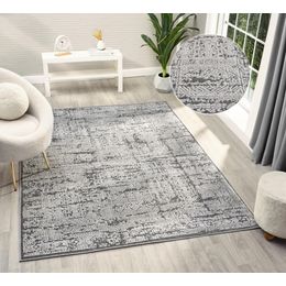 Teppich OTTO HOME, B:160cm H:9mm L:230cm, grau, Kunstfaser, Wohnzimmer, Teppiche, "Selin", dezenter Glanz, Schrumpf-Garn-Effekt, im Vintage-Look,
