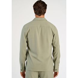 LINDBERGH Herren Outdoorhemd "Hemdjacke Relaxed Fit"lt army mix, Gr. M, Obermaterial: 65% Polyester, 31% Viskose, 4% Elasthan, Hemden