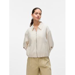 V&eacute;ro Moda VERO MODA Damen Outdoorjacke "VMANNA SHORT JACKET", beige, Gr. XL, unifarben, Web, Obermaterial: 55% Viskose, 23% Leinen, 17% Polyester, 5%