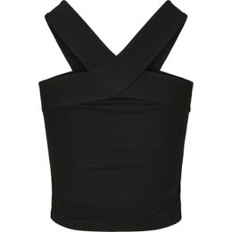 Urban Classics Damen Yoga & Relax Shirt "Urban Classics Damen Ladies Cross Top", schwarz, Gr. XXL, unifarben, 95% Baumwolle, 5% Elasthan, Shirts