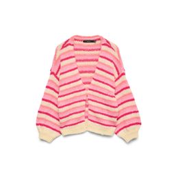 V&eacute;ro Moda VERO MODA Damen Strickjacke "VMMAYBE STRIPE LS OPEN CARDIGAN NOOS"chintz rose stripes:with golden haze, pink cosmos, coral paradise, jazzy, Gr. S,