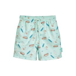 Playshoes Badeshorts 'Surf-Bus' Jungen Gr&ouml;&szlig;e 86/92 braun / mint / wei&szlig;