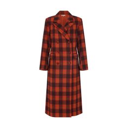 Lily & Lionel LILY AND LIONEL Damen Langmantel "Tamara Double Breasted Check Print Coat Damen"rot, Gr. 44, 50% Polyester, 50% Wolle, M&auml;ntel