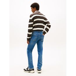 Tommy Jeans Herren Gerade Jeans "Scanton Slim", blau, Gr. 33, Denim/Jeans, Obermaterial: 98% Baumwolle, 2% Elasthan, Jeans, Mit Markenlabel aus Leder