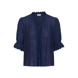 Saint Tropez Damen Kurzarmbluse "KristelSZ Shirt"ombre blau, Gr. XL, unifarben, Web, Obermaterial: 80% Viskose, 20% Polyacryl, Blusen