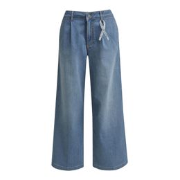 Smith & Soul SMITH & SOUL Damen Weite Jeans, blau, Gr. 28, Abriebeffekte, Denim/Jeans, Material: 99% Baumwolle, 1% Elasthan, Jeans, mit Used-Waschung