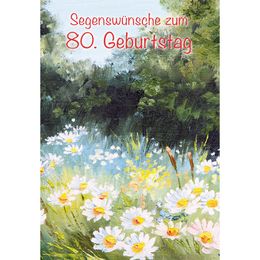 Gl&uuml;ckwunschkarte - Segensw&uuml;nsche zum 80. Geburtstag (6 St&uuml;ck)