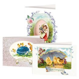 3er-Set Gru&szlig;karten &raquo;Nostalgische Ostergr&uuml;&szlig;e&laquo;