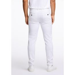 LINDBERGH Herren Chinos "Chinos Slim Fit", wei&szlig;, Gr. 32, unifarben, Obermaterial: 98% Baumwolle, 2% Elasthan, Hosen