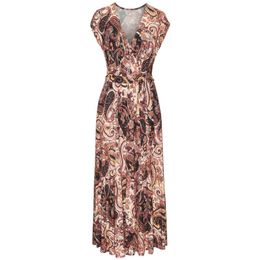 Vivance Damen Maxikleid, bunt, Gr. 36, Paisley, bedruckt, Jersey, Obermaterial: 100% Viskose, Kleider, mit Alloverdruck, Sommerkleid mit Taschen,