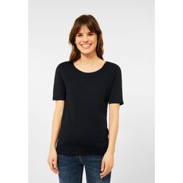 Cecil Damen T-Shirt, schwarz, Basic, Gr. XL, unifarben, Web, 100% Baumwolle, Shirts, Basic