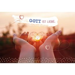 Gl&uuml;ckwunschkarte zur Firmung - Gott ist Liebe (6 St&uuml;ck)