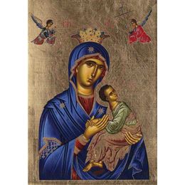Ikone &raquo;Madonna der Passion&laquo; blau