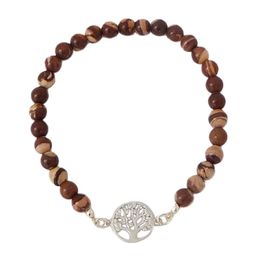 Edelstein-Armband mit Lebensbaum-Anh&auml;nger