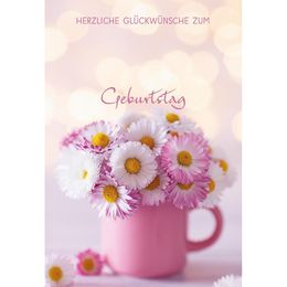 Geburtstagskarte - Herzliche Gl&uuml;ckw&uuml;nsche zum Geburtstag (6 St&uuml;ck)
