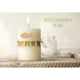Gl&uuml;ckwunschkarte - Herzliche Segensw&uuml;nsche zur Taufe (6 St&uuml;ck)