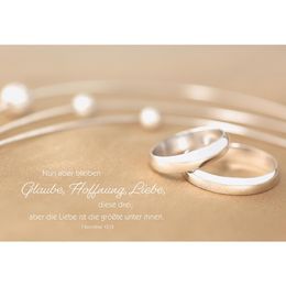 Gl&uuml;ckwunschkarte zur Silberhochzeit - Glaube, Hoffnung, Liebe (6 St&uuml;ck)