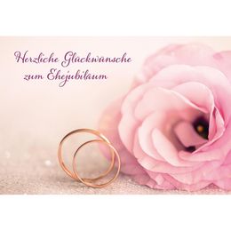 Gl&uuml;ckwunschkarte - Herzliche Gl&uuml;ckw&uuml;nsche zum Ehejubil&auml;um (6 St&uuml;ck)