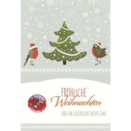 Doppelkarte Fr&ouml;hliche Weihnachten und ein gl&uuml;ckliches neues Ja (5 St&uuml;ck)