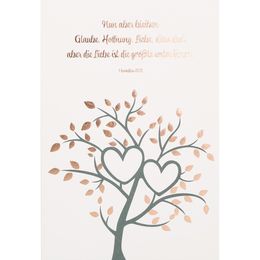 Gl&uuml;ckwunschkarte zur Hochzeit - Glaube, Hoffnung, Liebe (6 St&uuml;ck)