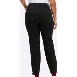 sheego Damen Bequeme Jeansschwarz denim, Gr. 46, unifarben, 99% Baumwolle, 1% Elasthan, Jeans