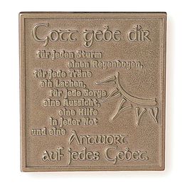 Bronzeplakette &raquo;Gott gebe dir ...&laquo;