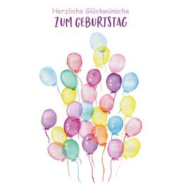 Gl&uuml;ckwunschkarte Herzliche Gl&uuml;ckw&uuml;nsche zum Geburtstag (6 St&uuml;ck)