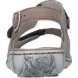 Waldl&auml;ufer WALDL&Auml;UFER Damen Riemchensandale "GARDA", Gr. 7, grau, Nubukleder, Schuhe, Sommerschuh, Sandalette, Keilabsatz, mit Druckknopf, G-Weite