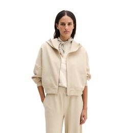 Marc O'Polo MARC O'POLO Damen Sweatjacke "mit recycelter Baumwolle", beige, Gr. L, unifarben, Obermaterial: 100% Baumwolle, Sweatjacken