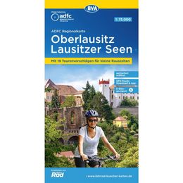 ADFC-Regionalkarte Oberlausitz - Lausitzer Seen, 1:75.000, rei&szlig;- und wetterfest,...