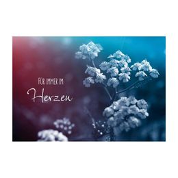 Trauerkarte - F&uuml;r immer im Herzen (6 St&uuml;ck)