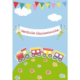 Gl&uuml;ckwunschkarte zum Kindergeburtstag Herzliche Gl&uuml;ckw&uuml;nsche (6 St&uuml;ck)