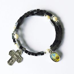 Armband mit Bildplakette und Metallkreuz (1 St&uuml;ck)