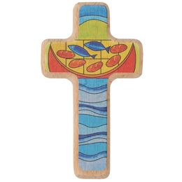 Kinderholzkreuz - Brot und Fische (1 St&uuml;ck)
