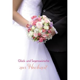 Gl&uuml;ckwunschkarte Gl&uuml;ck- und Segensw&uuml;nsche zur Hochzeit (6 St&uuml;ck)
